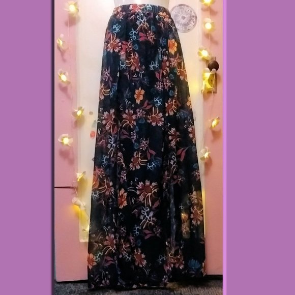 NWOT | Skirts | Sheer Xl Dual Split Skirt With Attached Panty | Poshmark